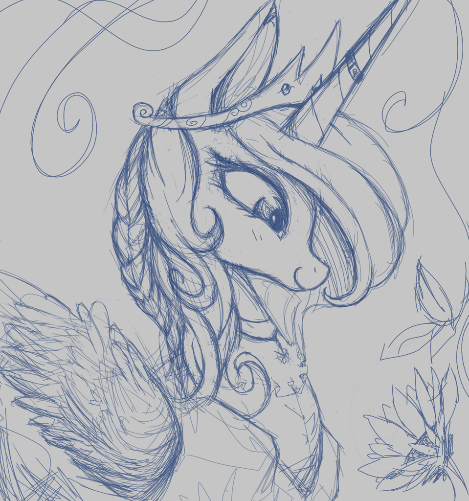 #3523010 - safe, artist:colochenni, princess celestia, alicorn, pony ...