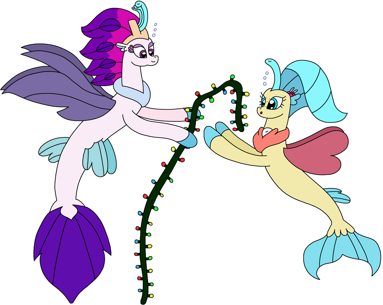 #3720421 - safe, artist:supahdonarudo, princess skystar, queen novo ...