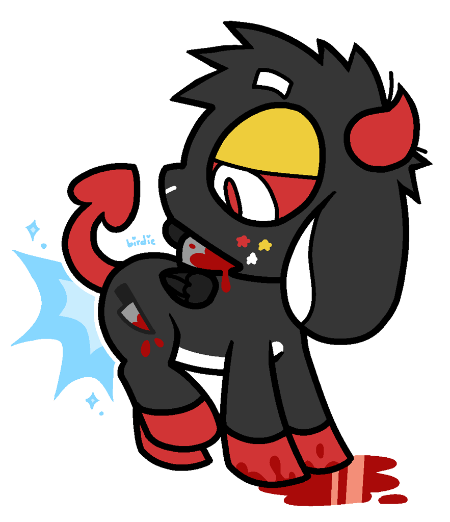 #3545632 - semi-grimdark, artist:spritecranbirdie, demon, goat, black ...