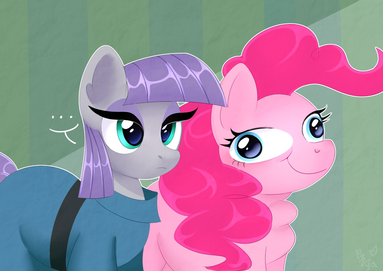 #3545778 - safe, artist:pozya1007, maud pie, pinkie pie, earth pony ...