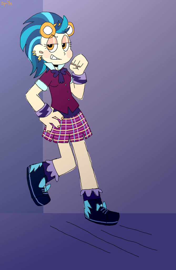 #3546107 - safe, artist:spritecranbirdie, indigo zap, equestria girls ...