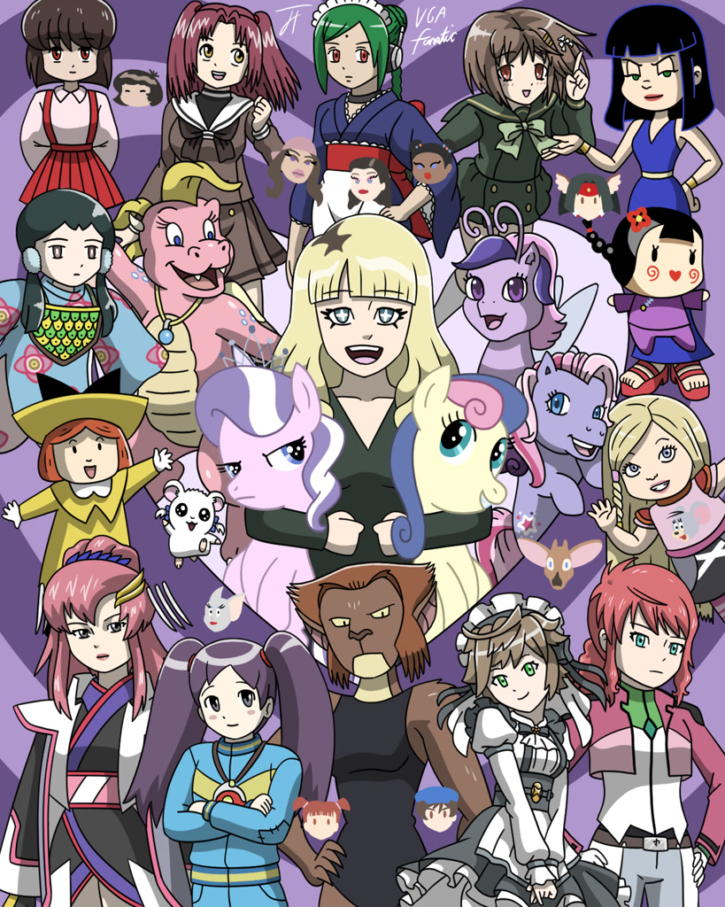 #3547068 - safe, artist:vgafanatic, bon bon, diamond tiara, starsong ...