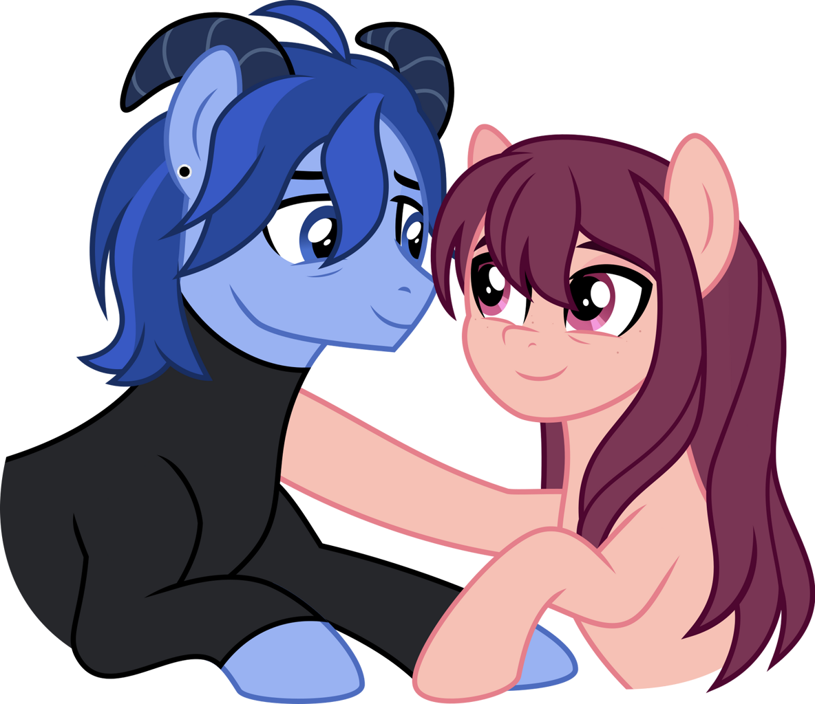 #3547611 - safe, artist:limedazzle, oc, oc only, oc:allen, oc:james, earth pony, pony, horns ...