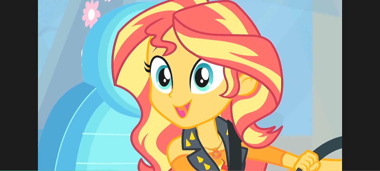 #3548360 - safe, screencap, sunset shimmer, driving miss shimmer, equestria girls, g4, my little ...