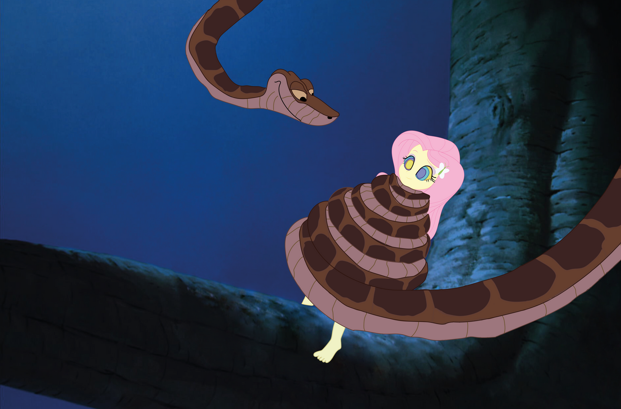 #3548958 - safe, artist:remifan, fluttershy, human, snake, equestria ...