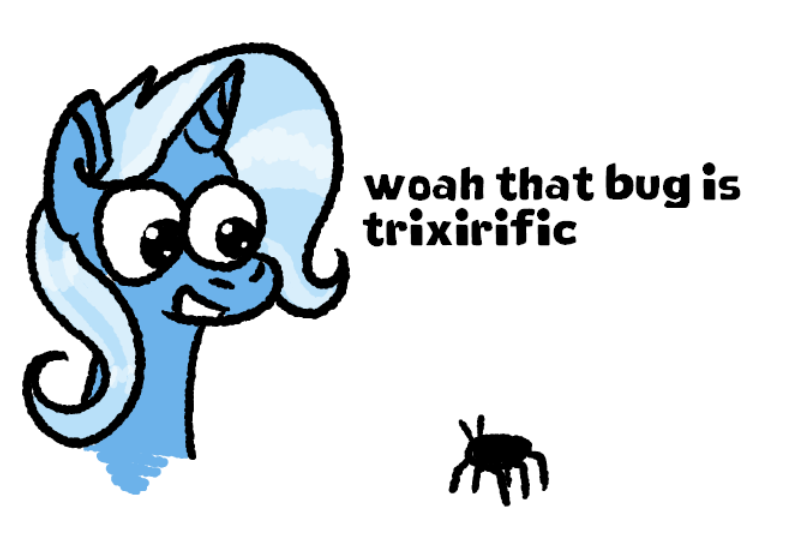 #3550477 - safe, artist:zoeyhorse, trixie, insect, pony, unicorn, g4 ...
