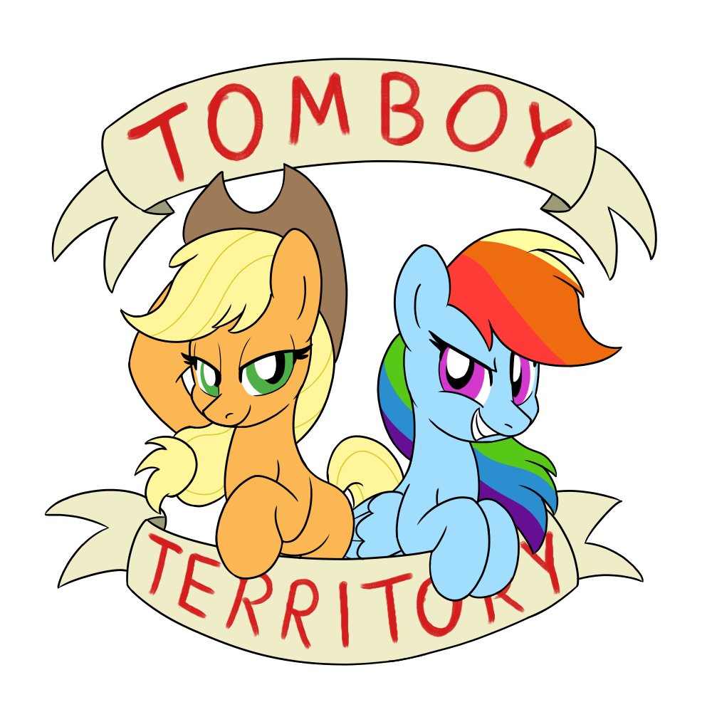 #3540403 - safe, artist:unitxxvii, applejack, rainbow dash, earth pony ...