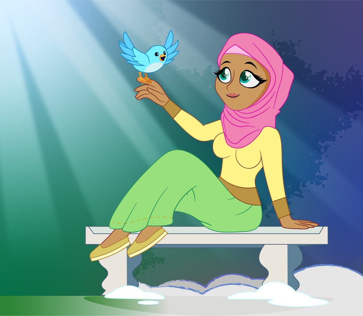 #3540446 - safe, artist:prixy05, fluttershy, bird, bluebird, human, g4 ...