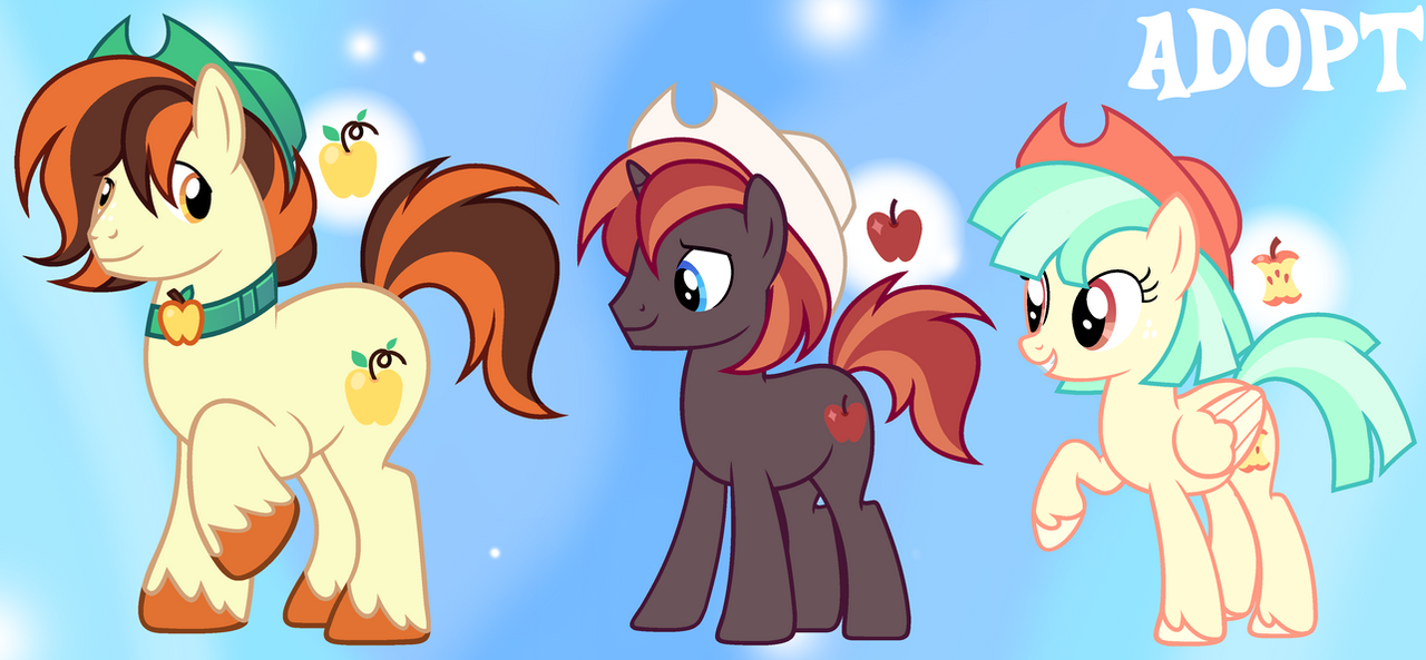 #3540630 - safe, artist:vi45, oc, oc only, earth pony, pegasus, pony, unicorn, adoptable, base ...