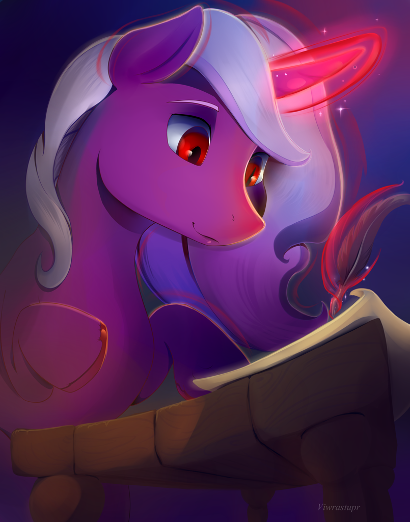 #3551805 - safe, artist:viwrastupr, oc, oc only, oc:burning passion, pony, unicorn, glowing ...