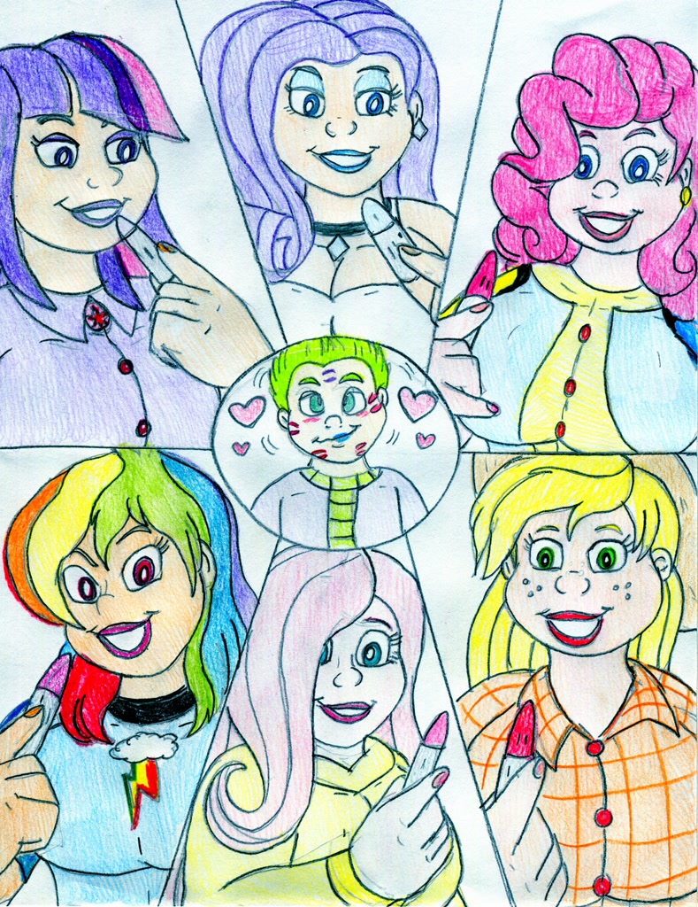 #3553431 - safe, artist:jose-ramiro, applejack, fluttershy, pinkie pie ...