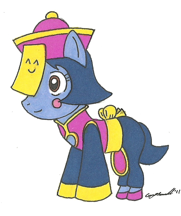 #3555247 - safe, artist:cqmorrell, jiangshi, pony, undead, clothes ...