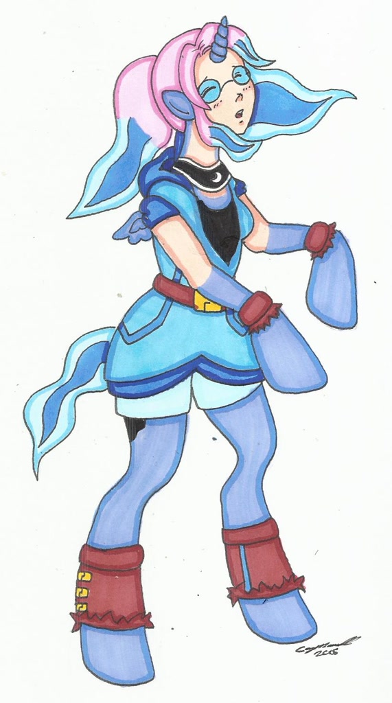 #3555342 - safe, artist:cqmorrell, princess luna, oc, oc:emilyrees ...