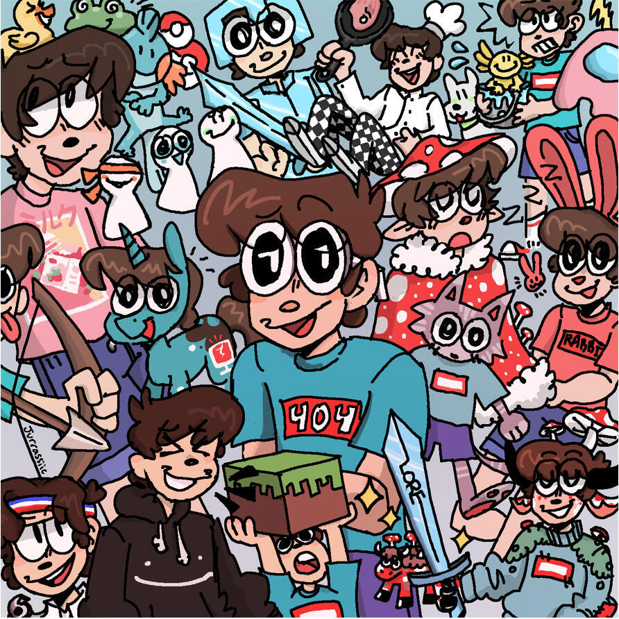 #3556724 - safe, artist:jurrassiic, axolotl, bird, cat, duck, frog ...