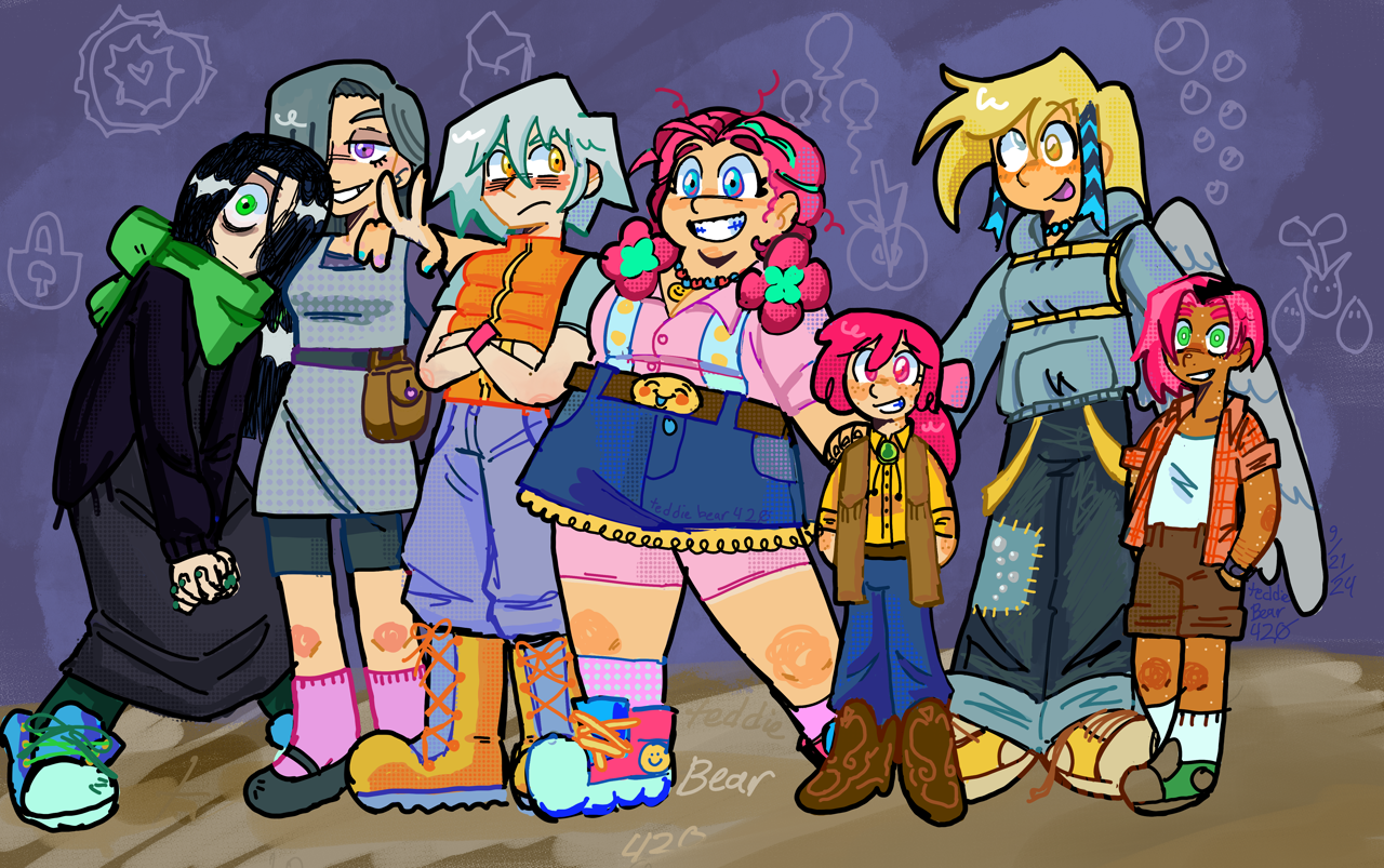 #3556743 - safe, artist:teddie-bear420, apple bloom, babs seed, derpy ...