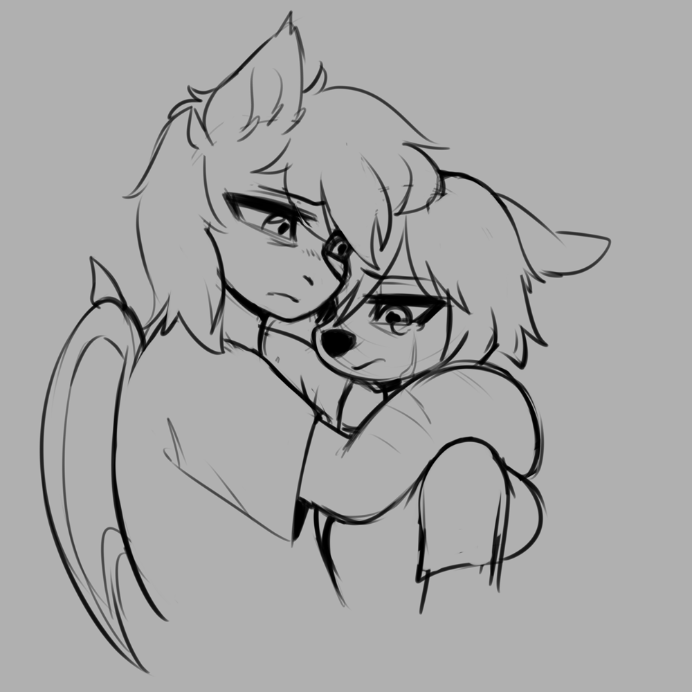 #3541370 - safe, oc, oc only, bat pony, deer, anthro, comforting ...