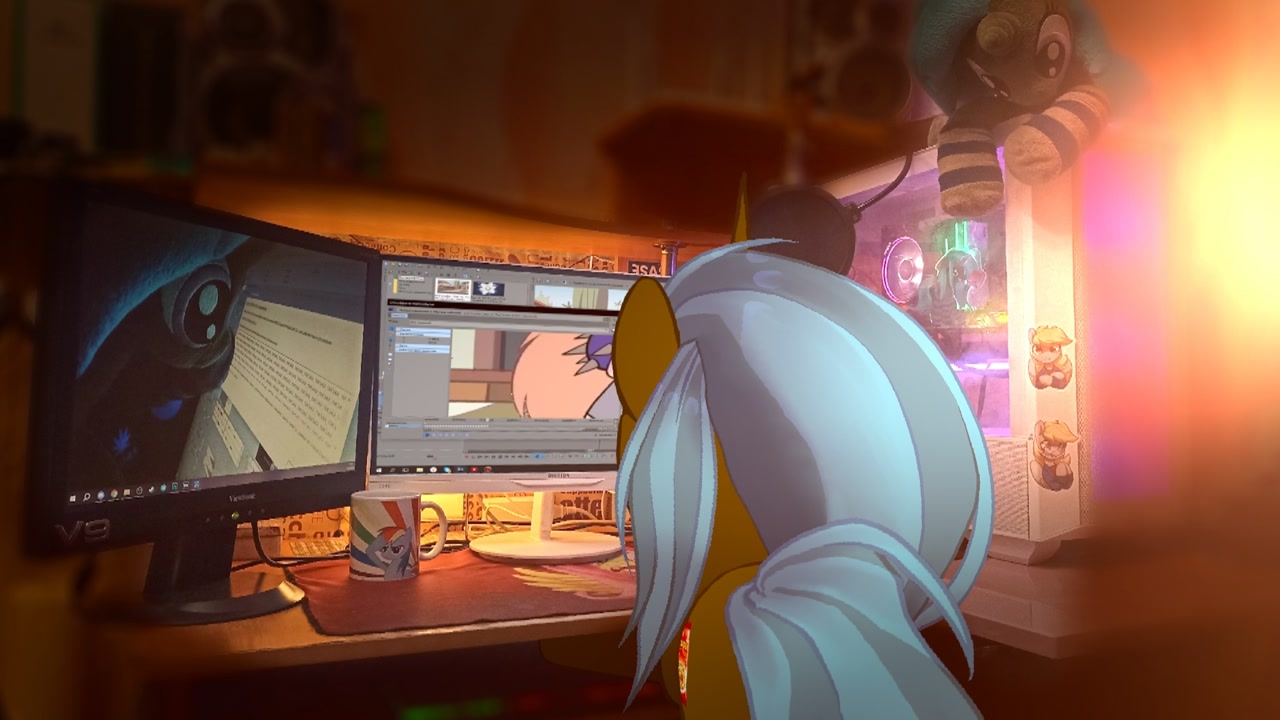 #3541747 - safe, artist:black lime, artist:vledushka, derpy hooves, fluttershy, rainbow dash, oc ...