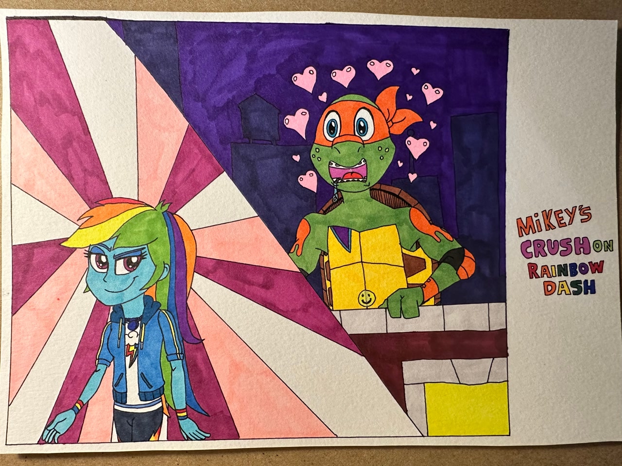 #3542894 - safe, artist:dylanwayneburk, rainbow dash, human, turtle, anthro, series:equestria ...