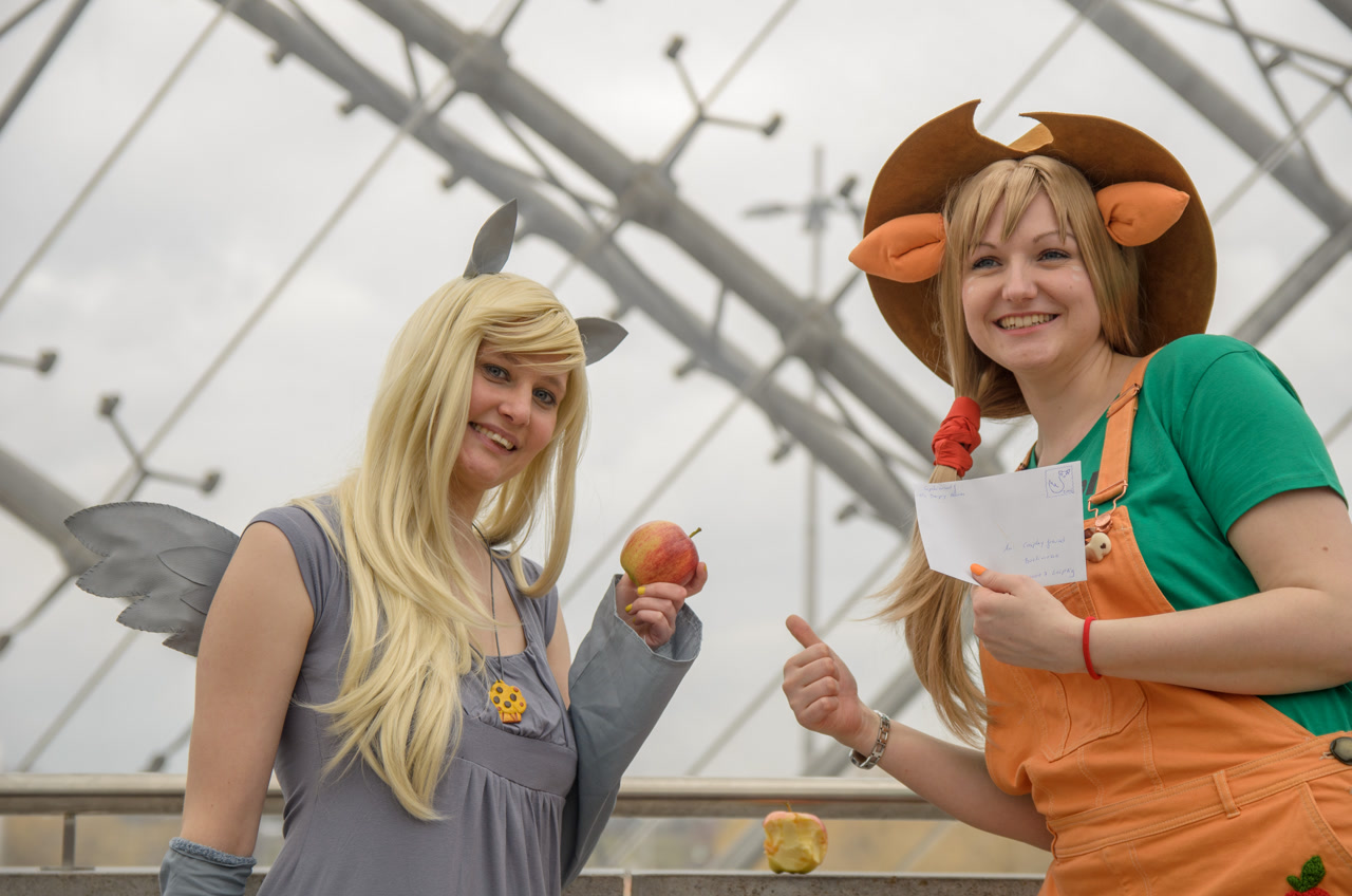 #3543148 - safe, applejack, derpy hooves, human, g4, 2016, brony fair ...