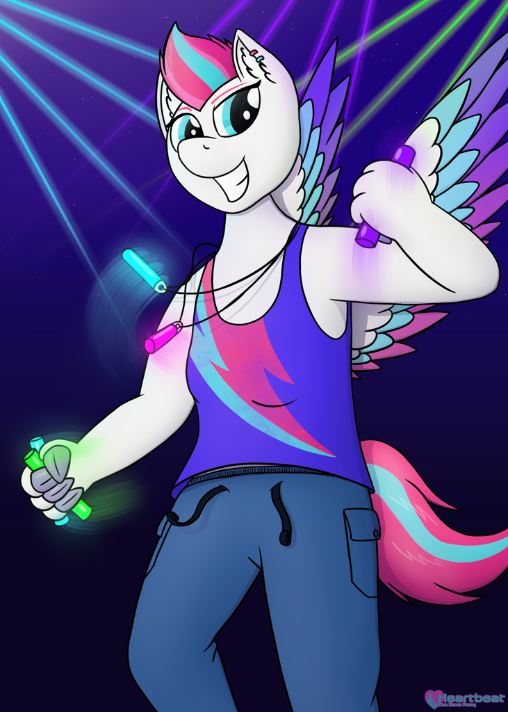 #3543379 - safe, artist:passionpanther, zipp storm, pegasus, anthro ...