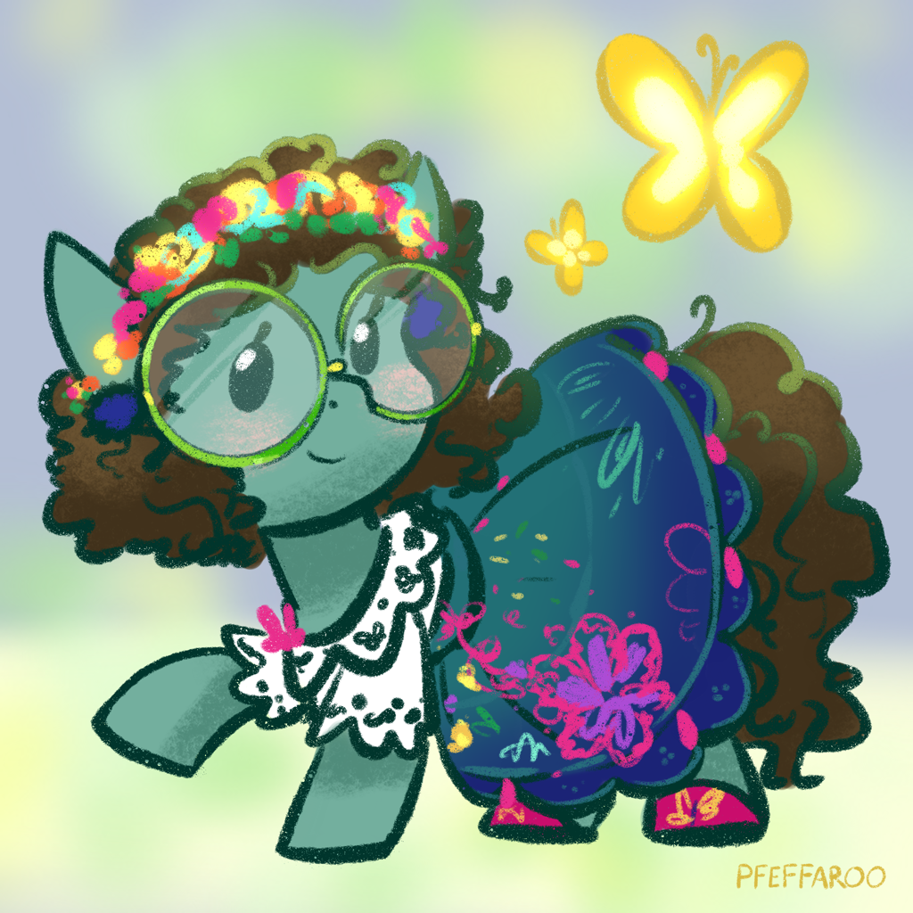 #3545062 - safe, artist:pfeffaroo, earth pony, pony, encanto, glasses ...