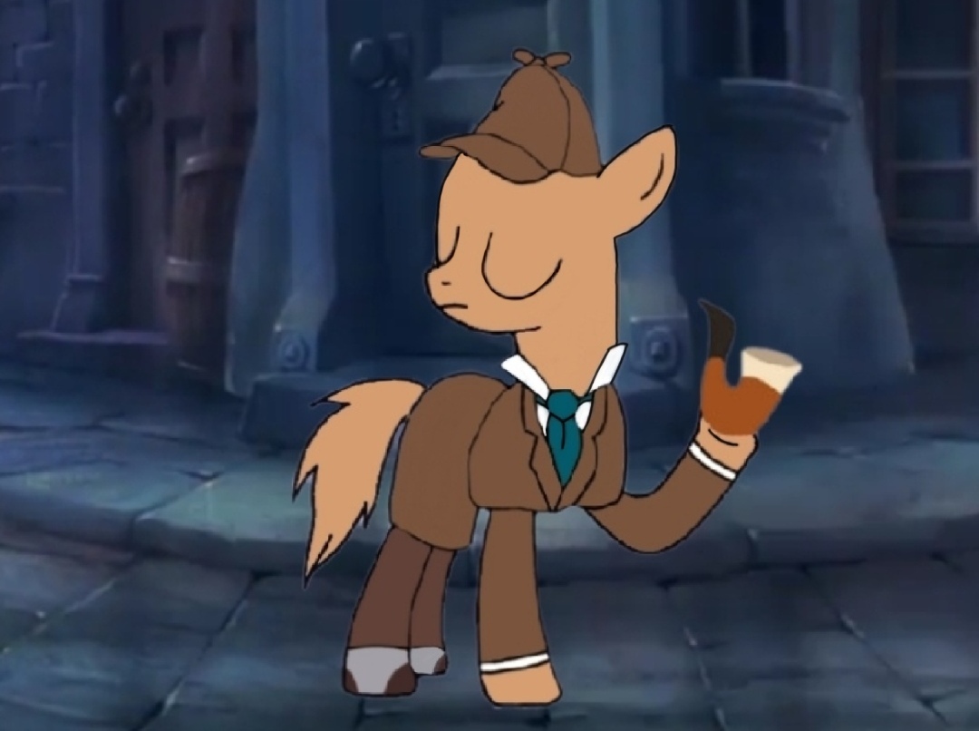 #3563031 - safe, artist:basil3373, pony, basil of baker street, clothes ...