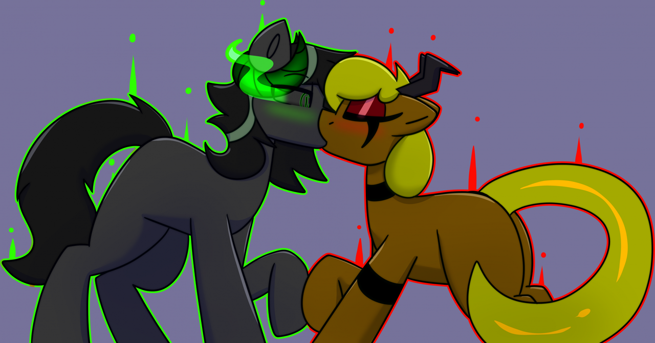 #3563224 - safe, artist:askhypnoswirl, oc, oc only, oc:funny bones, oc:mako, demon, demon pony ...