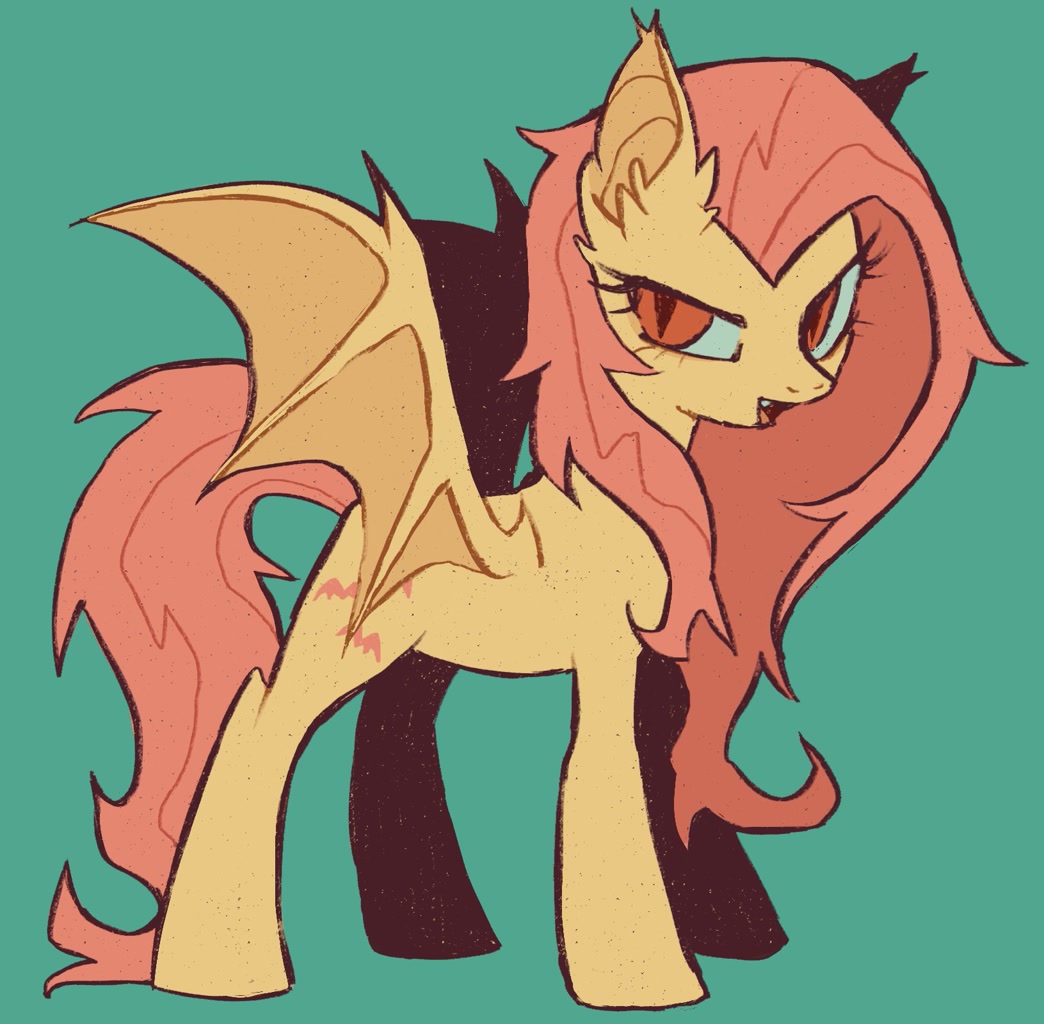 #3563348 - safe, artist:kickaroc, fluttershy, bat pony, g4, bat ...