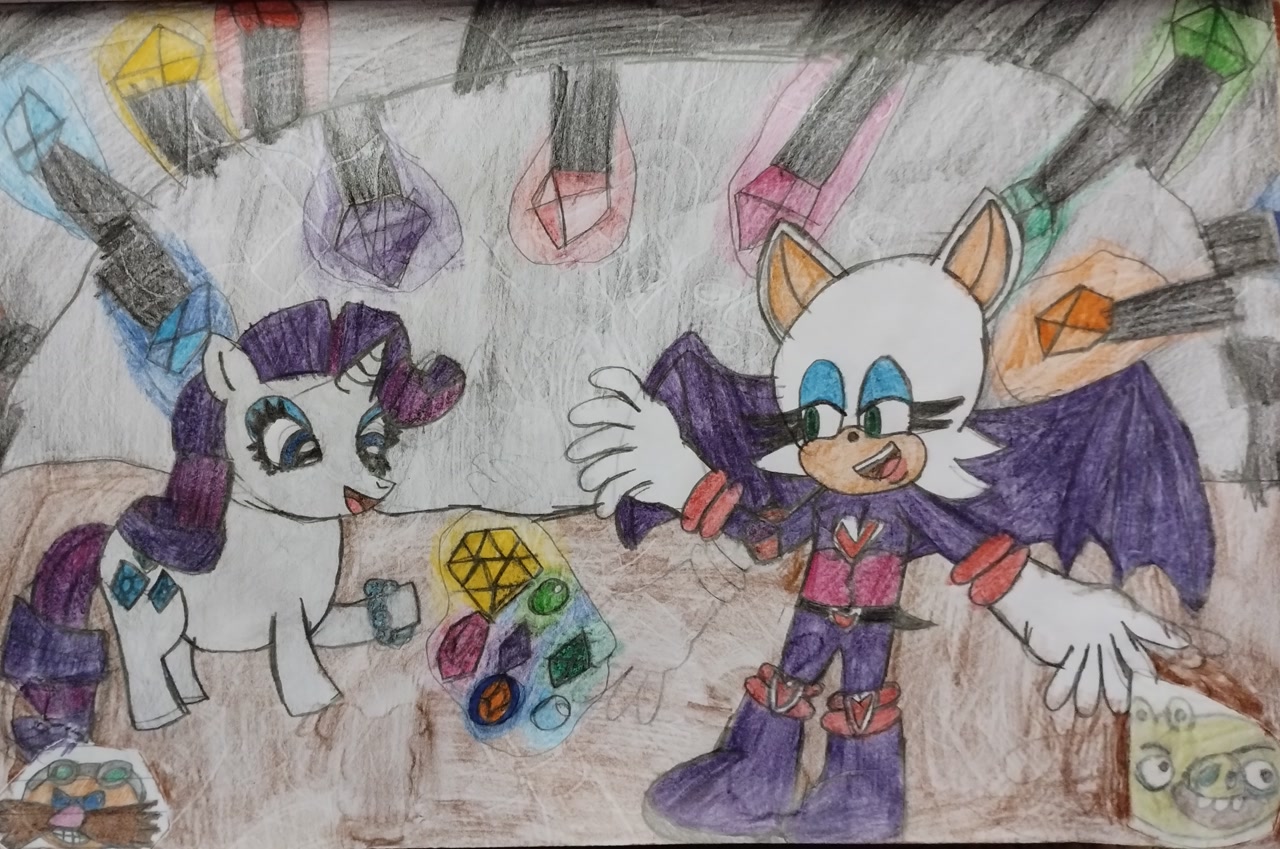 #3563359 - safe, artist:mariana17867, rarity, pony, g4, gem, rouge the ...