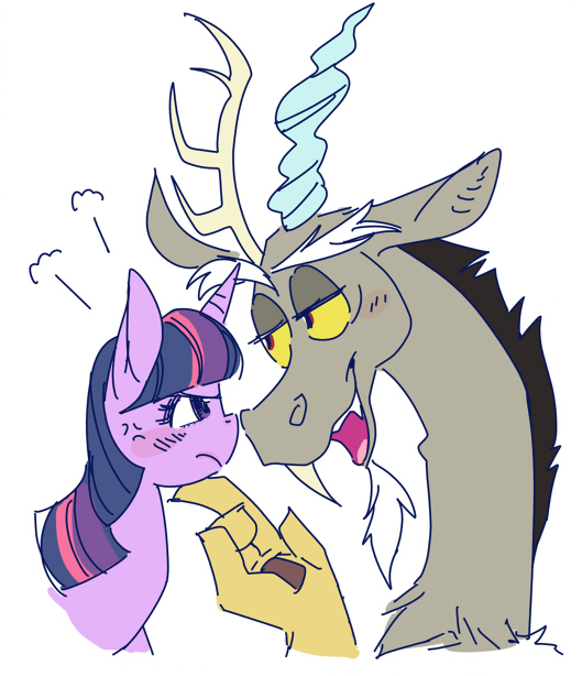 #3564182 - safe, artist:pasikon, discord, twilight sparkle, draconequus ...