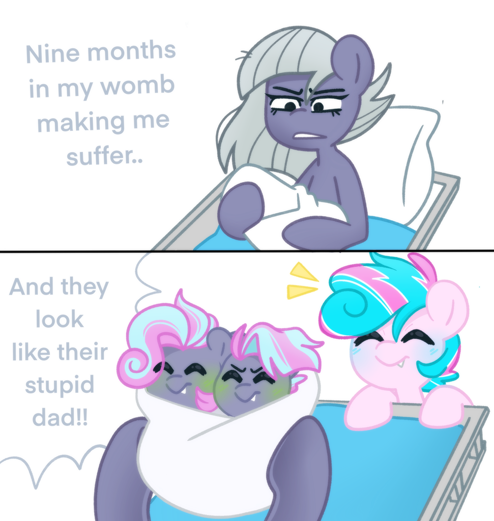 #3564551 - safe, artist:ninnydraws, limestone pie, oc, oc:pop rocks, oc ...