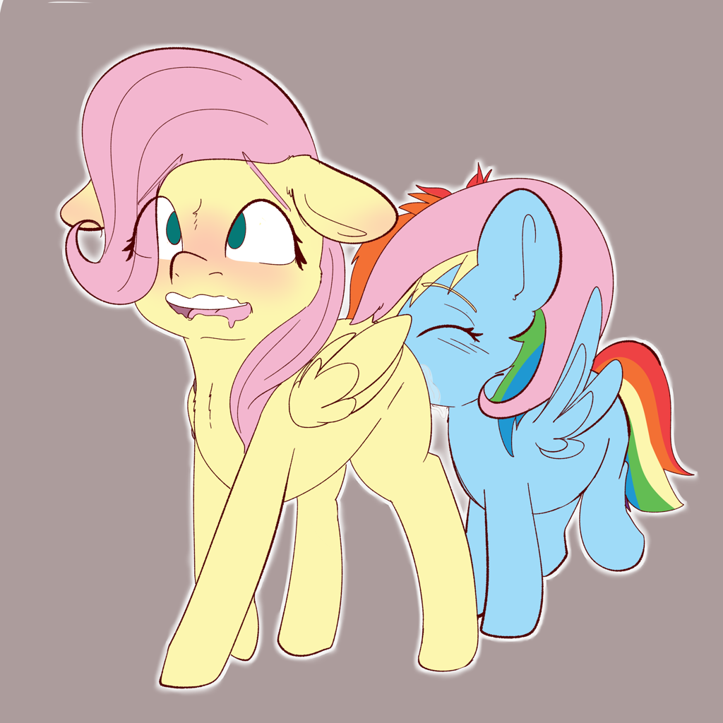 #3565215 - explicit, artist:ashersketch, fluttershy, rainbow dash, pegasus, pony, g4, blank ...