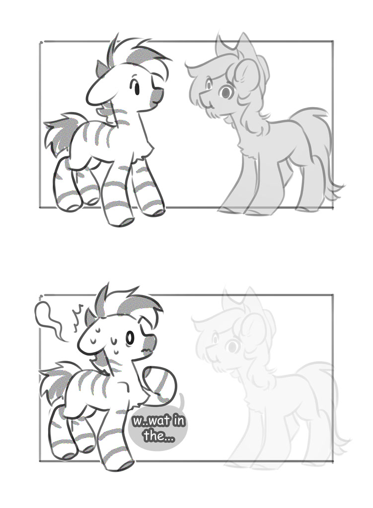 #3565446 - safe, artist:opalacorn, oc, oc only, oc:talu gana, oc:ventus, earth pony, pony, zebra ...