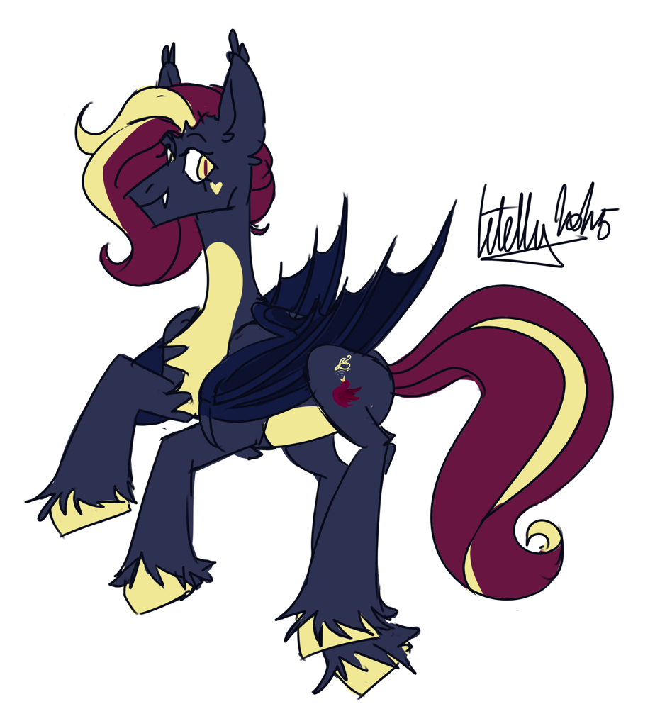 #3566213 - safe, artist:letelly, oc, oc only, oc:nightingale ode, bat ...