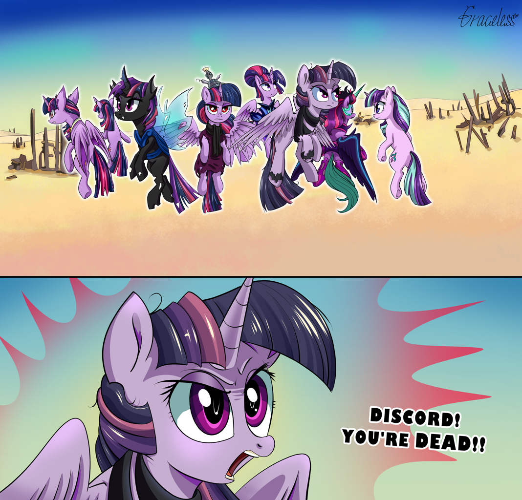 #3566278 - safe, artist:gracelesssweet, idw, mean twilight sparkle, sci ...