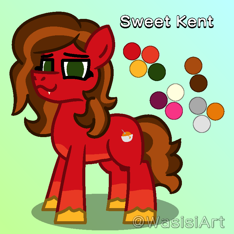 #3567063 - safe, artist:wasisi, oc, oc only, oc:sweet kent, earth pony, doodle, earth pony oc ...