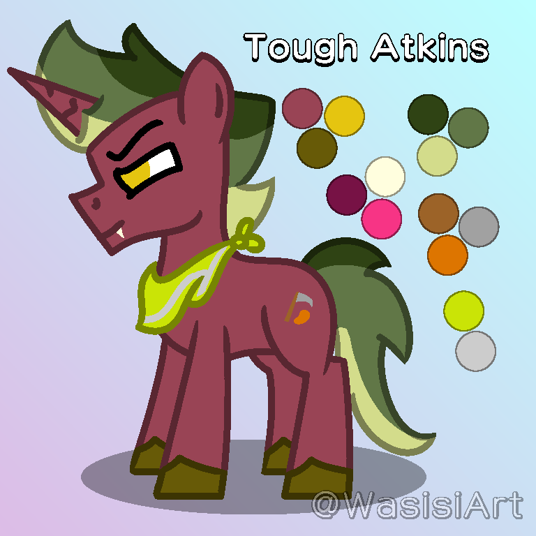 #3567065 - safe, artist:wasisi, oc, oc only, oc:tough atkins, unicorn, clothes, doodle, gradient ...