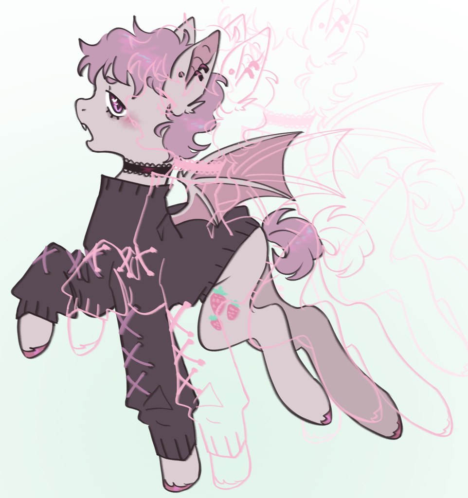 #3567779 - safe, artist:danciingcosmos, oc, oc only, bat pony, pony, bags under eyes, bat ears ...