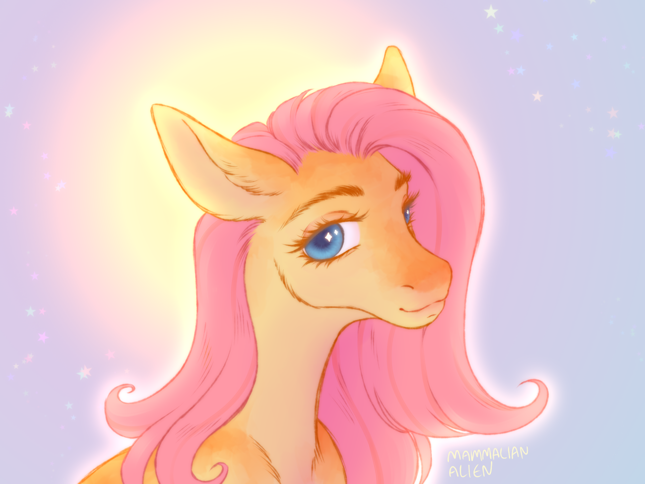 #3568089 - safe, artist:mammalian_alien, fluttershy, deer, pegasus ...