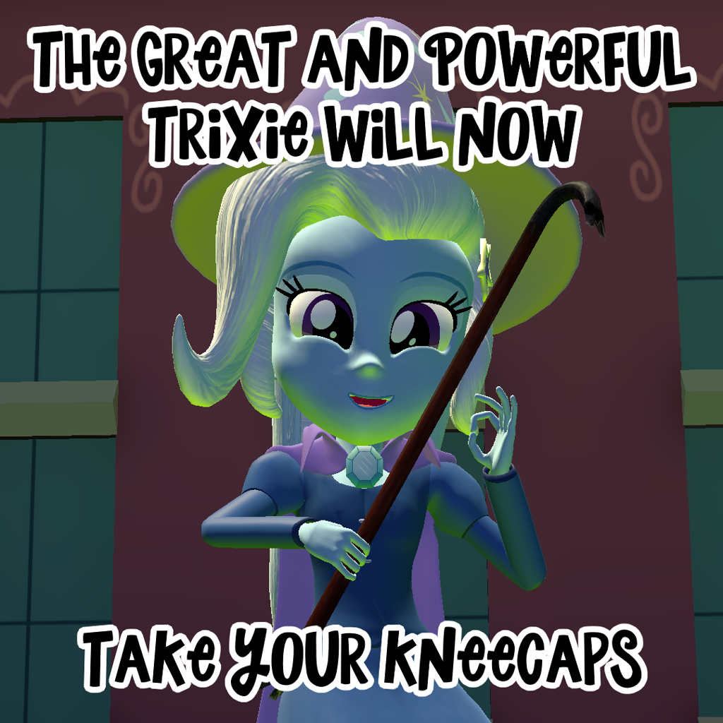 #3568478 - safe, artist:blitzythepony, trixie, equestria girls, g4, 3d ...