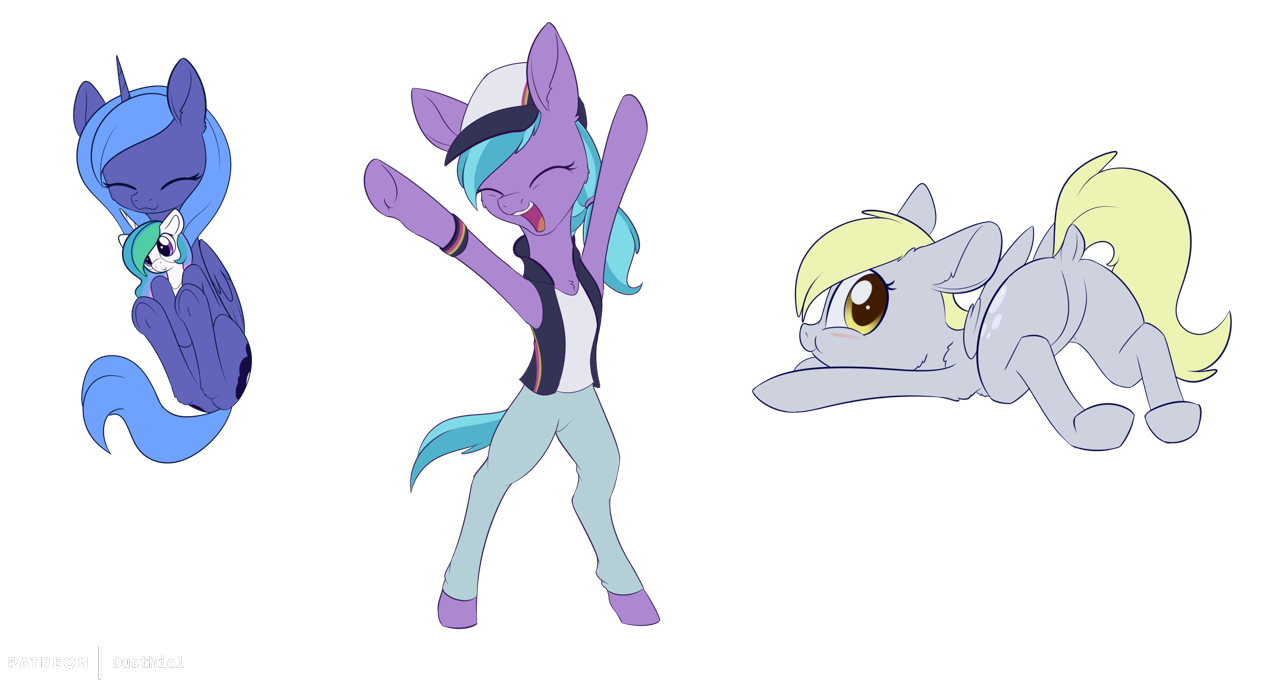 #3569066 - safe, artist:dusthiel, azure velour, derpy hooves, princess ...