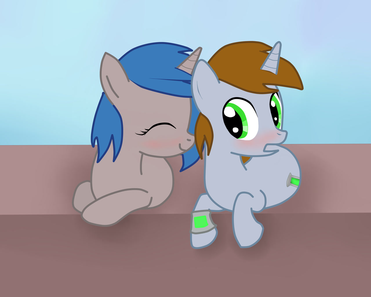 #3558523 - safe, artist:appletarty, oc, oc only, oc:homage, oc:littlepip, pony, unicorn, fallout ...