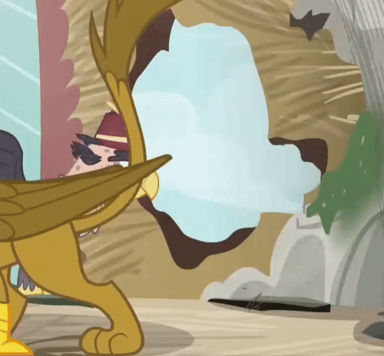 #3558587 - safe, screencap, gilda, grampa gruff, griffon, g4, my little ...