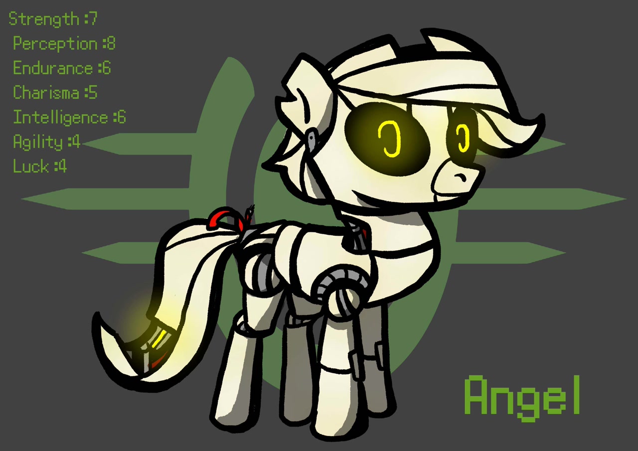 #3558700 - safe, artist:gold_hd2017, oc, oc only, oc:angel, pony, robot ...