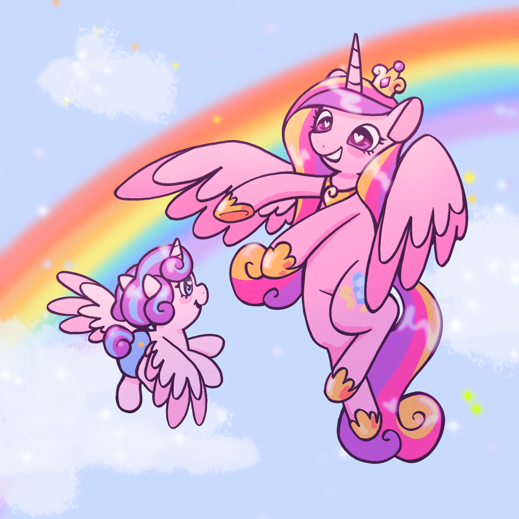#3569381 - safe, artist:kaylees-art, princess cadance, princess flurry ...