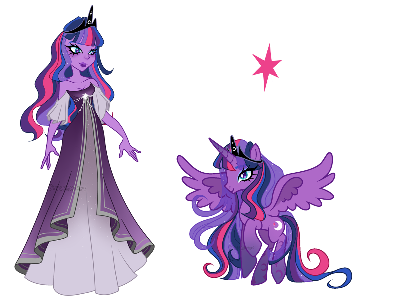 #3569444 - safe, artist:braccher, oc, alicorn, human, pony, equestria ...