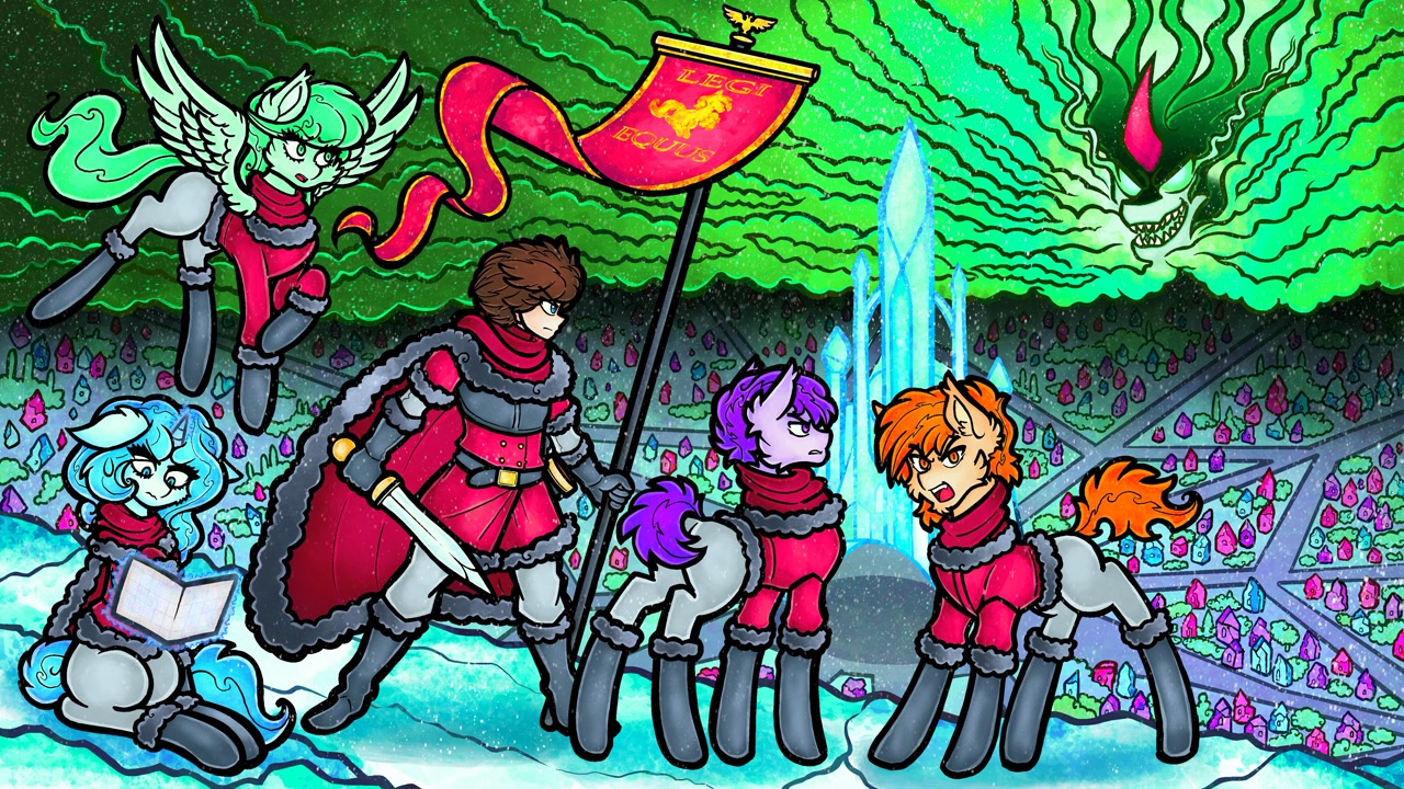 #3569648 - safe, artist:facadeart, king sombra, oc, earth pony, human ...