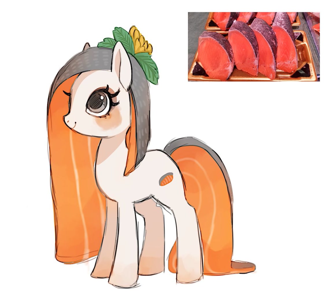 #3569761 - safe, artist:hosikawa, earth pony, fish, pony, salmon ...