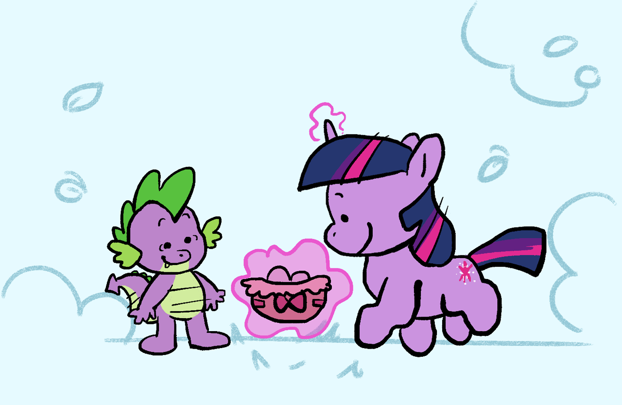 #3570149 - safe, artist:artsycatnip, spike, twilight sparkle, dragon ...