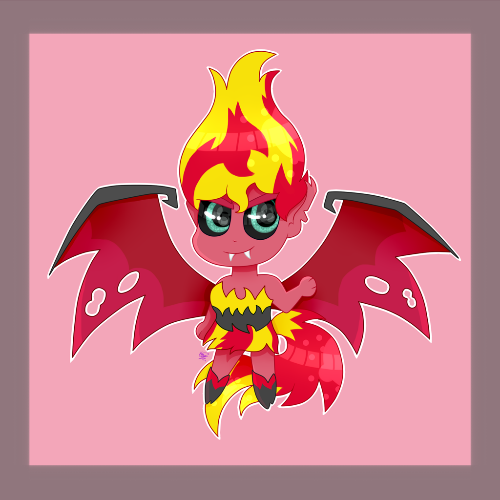 #3570164 - safe, artist:kathepart, sunset shimmer, demon, equestria ...